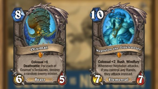 Hearthstone Throne of the Tides Mini-Set pits Ozumat and Neptulon ...