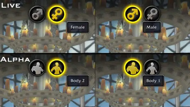 WoW Dragonflight alpha: Body Type replaces gender in character creator