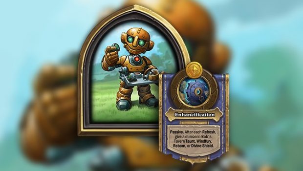 A new hero, Enhance-o-Mechano, joins Hearthstone Battlegrounds today