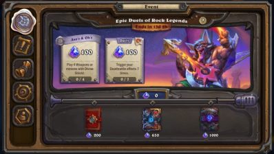 Earn up to three Hearthstone packs in the Epic Duels of Rock Legends ...