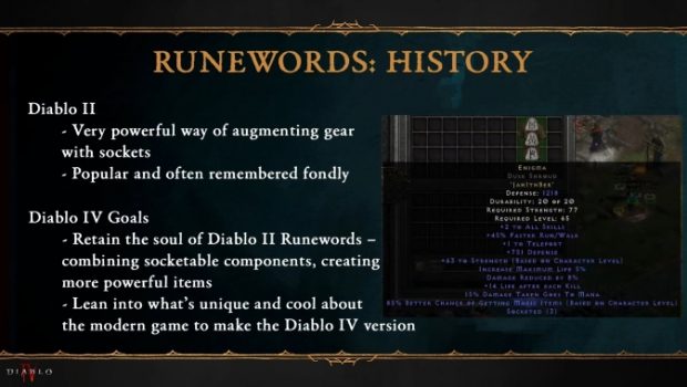 Runewords return to the franchise in Diablo 4 Vessel of Hatred